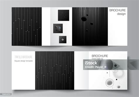 사각형 형식의 벡터 레이아웃은 삼중 브로셔 전단지 잡지 표지 디자인 책 디자인 브로셔 커버를위한 디자인 템플릿을 다룹니다 기술 과학 미래 배경 우주 천문학 개념 0명에 대한