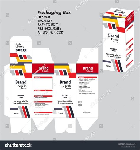 Cough Syrup Packaging Cough Box Stock Vector Royalty Free Shutterstock