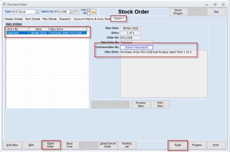 Purchase Order Stock