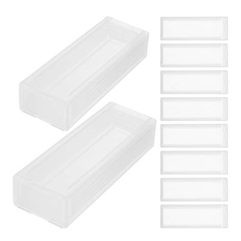 Hemoton 20pcs Clear Plastic Microscope Slide Storage Box Holds 10 Slides Laboratory Slide