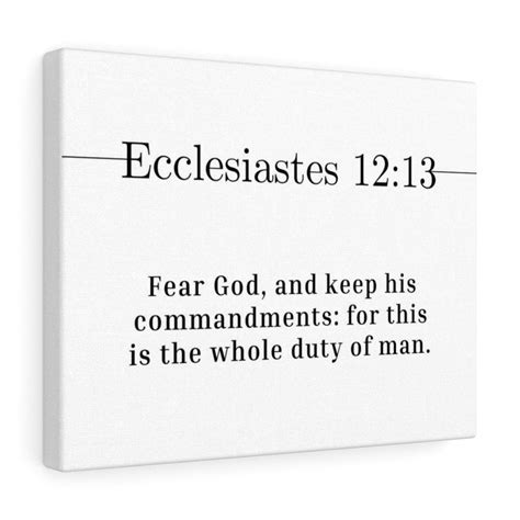 Scripture Walls The Whole Duty Ecclesiastes 12 13 Bible Verse Canvas