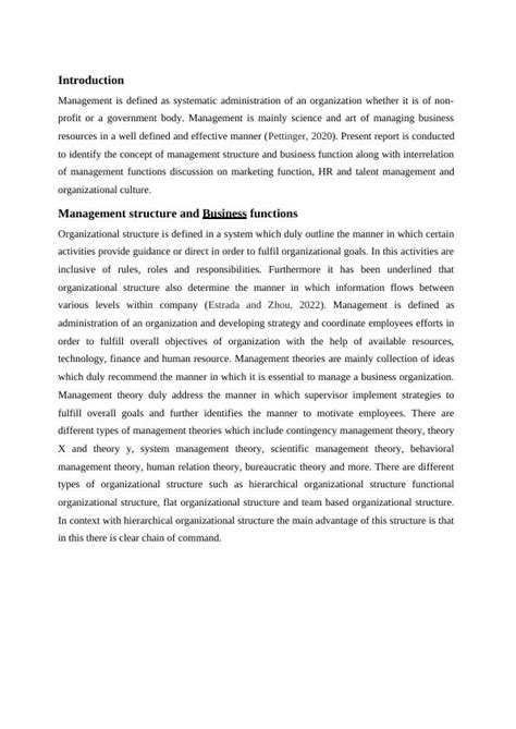 Introduction To Management Structure Functions Interrelation And