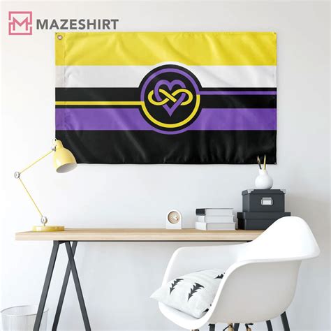 Polyamory Pride Nonbinary Wall Flag Mazeshirt