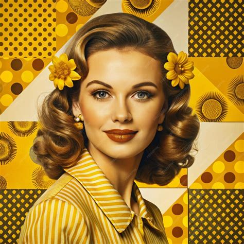 Vintage Retro Collage Glamorous Women In Vintagestyle Portraits