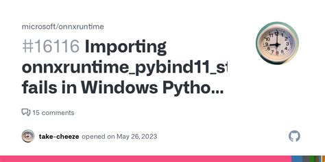 Importing Onnxruntime Pybind State Fails In Windows Python Issue Microsoft