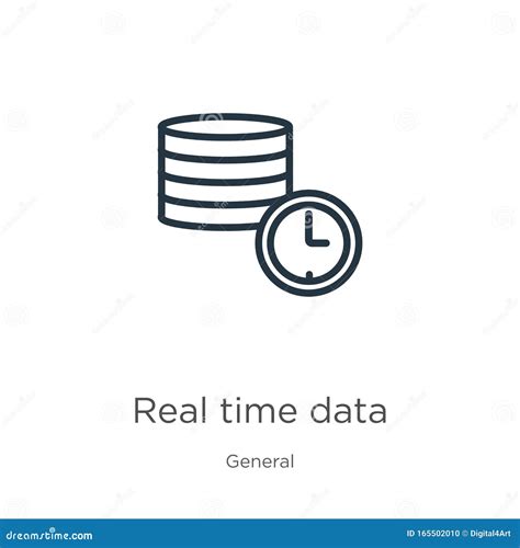 Real Time Data Icon Thin Linear Real Time Data Outline Icon Isolated On White Background From