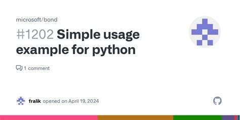 Simple Usage Example For Python · Issue 1202 · Microsoftbond · Github