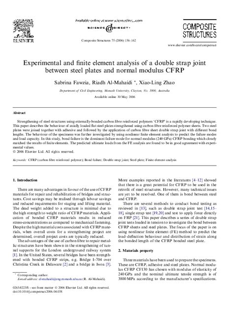 Pdf Fatigue Strengthening Of Tubular X Joint Using Un Bonded Cfrp Laminates Hashem