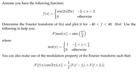 Solved Assume You Have The Following Function