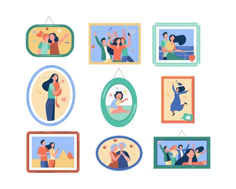 Marcos De Fotos Familiares Aislados Vector Gratis