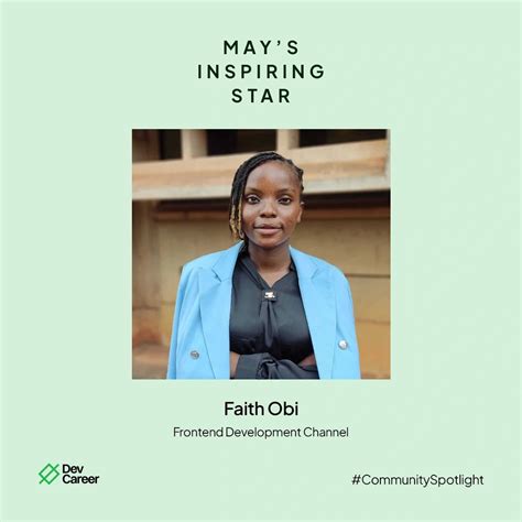 Devcareer On Linkedin Meet Faith Obi Our Community Star🎉🎉 A Heartfelt Thank You To Faith Obi