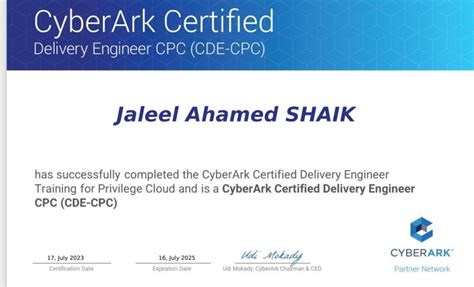 jaleel ahamed shaik on linkedin cyberark cloud pam certified 18 comments