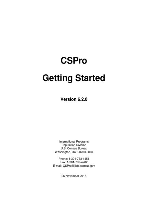 Tutorial Cspro Start Pdf Installation Computer Programs
