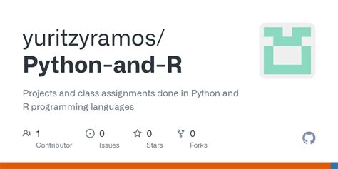 Github Yuritzyramospython And R Projects And Class Assignments Done In Python And R