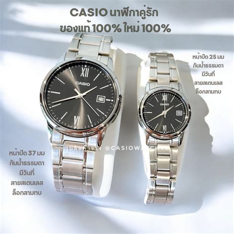 Casio นาฬิกาคู่ ชาย หญิง ของแท้ เครื่องศูนย์ Cmg รุ่น Mtp V002d 1b3 คู่กับ Ltp V002d 1b3 ขนาด