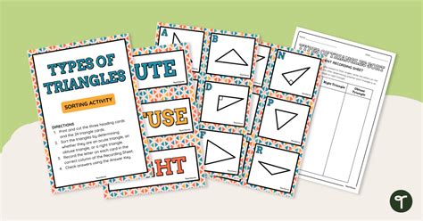 Classifying Triangles By Angles 4th Grade Math Activity Teach Starter