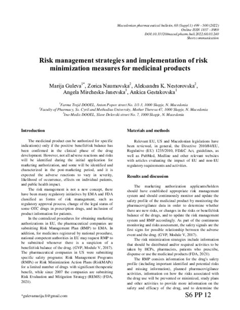 Pdf Risk Management Strategies And Implementation Of Risk