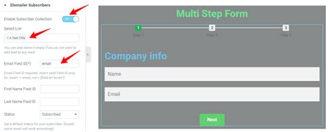 Add Subscriber Through Piotnet Addons For Elementor Pafe Form Elemailer