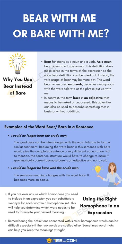 Bare With Me Or Bear With Me Spotting The Error • 7esl