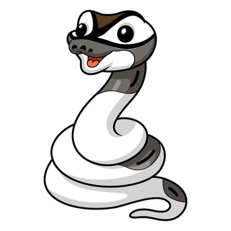 Premium Vector Cute Axanthic Pied Ball Python Cartoon