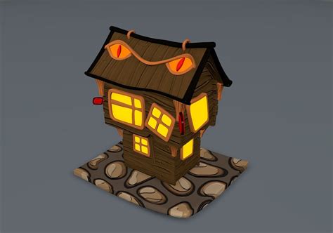 만화 공포 집 음영 렌더링 3d 모델 10 Unknown Fbx Obj Ma Free3d