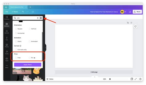 How To Search For Free Elements In Canva Maker S Aid