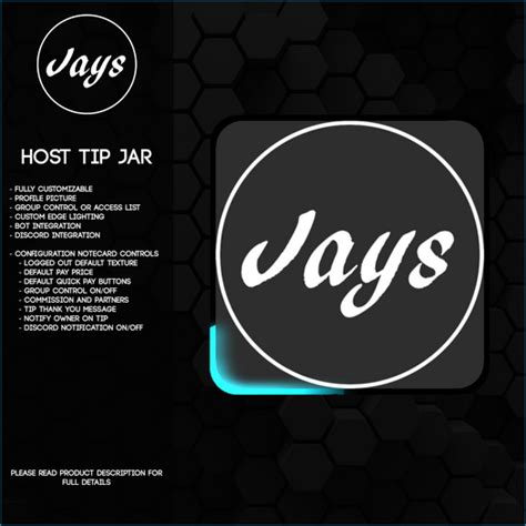 Second Life Marketplace Jays Host Tip Jar