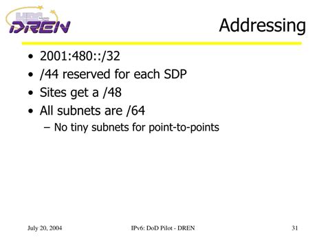 Ppt Ipv6 Dod Pilot Implementation On Dren Powerpoint Presentation