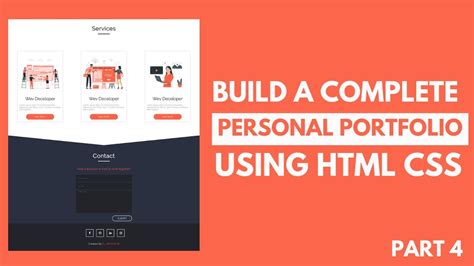 Build A Complete Responsive Personal Portfolio Website Using Html Css Part 4 Youtube