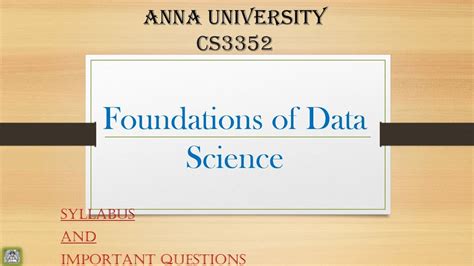 Foundations Of Data Science Cs3352 Important Questions 2021 Anna University Cracksguys