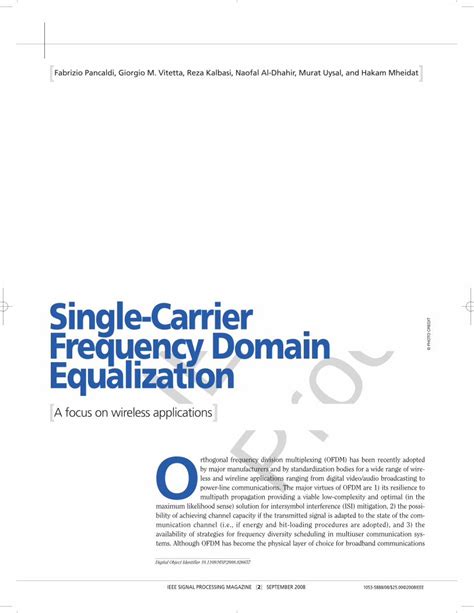 Pdf Single Carrier Frequency Domain Equalization A Review Dokumen