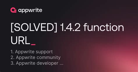 Solved 142 Function Url Threads Appwrite