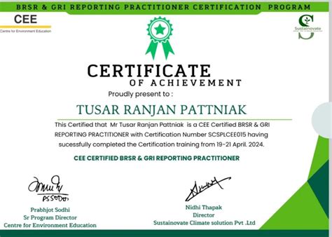 tusar pattnaik on linkedin esg sustanibility brsr