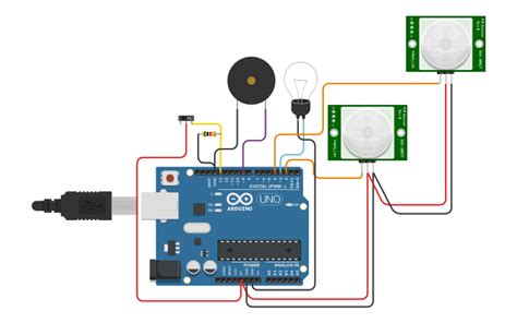Circuit Design Práctica26 Alarma 2 Pir Tinkercad