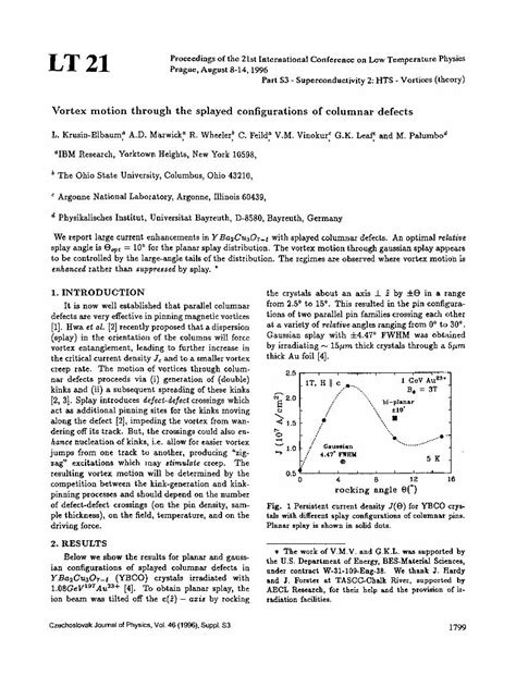 Pdf Vortex Motion Through The Splayed Configurations Of Columnar Defects Dokumentips