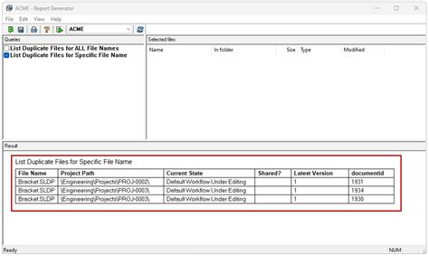 How To Find Duplicate Files In Pdm Using Report Generator