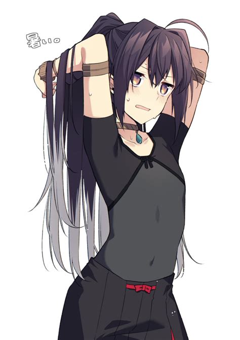 Safebooru 1other Ahoge Alternate Hairstyle Androgynous Armlet Black