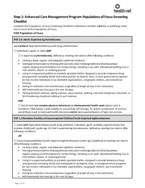 Fillable Online Enhanced Care Management ECM Benefit Member Eligibility Checklists Referral