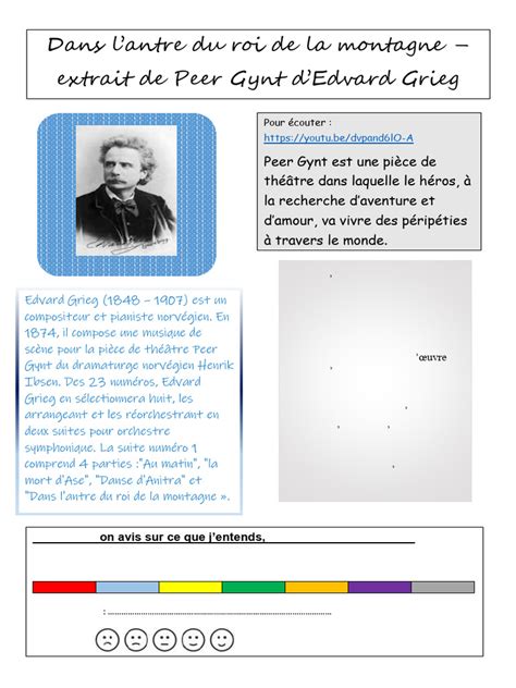 Dans Lantre Du Roi De La Montagne Peer Gynt De Edvard Grieg Pdf