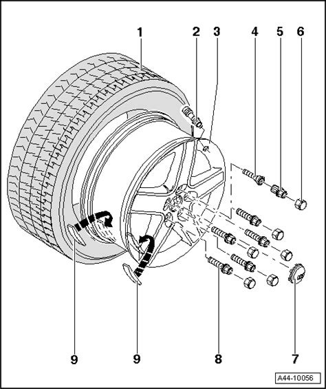 Audi Workshop Alloy Wheels Exploded View Components