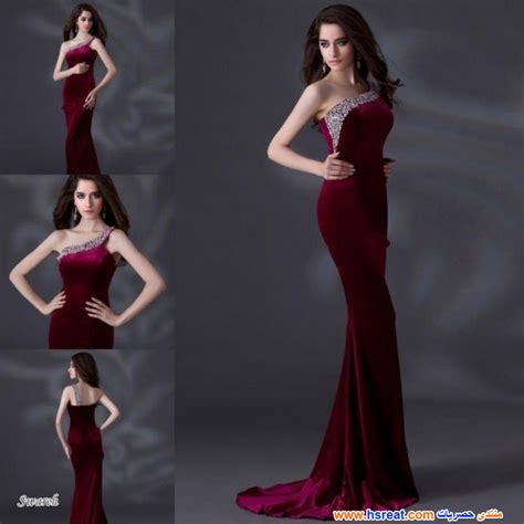 فساتين سواريه نبيتي قطيفة فساتين سواريه شتوي قطيفة باللون النبيتي