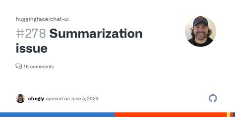 summarization issue · issue 278 · huggingface chat ui · github