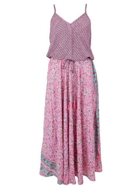 Apoke Black Colour Luna Ella Strap Dress Pink Tropical