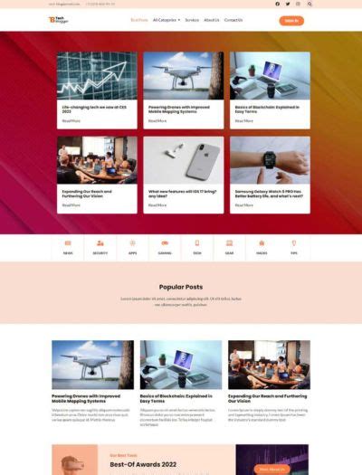 tech blogger wordpress website template