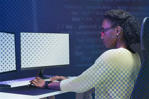 Female It Programmer Working Blank Free Photo Illustration Rawpixel
