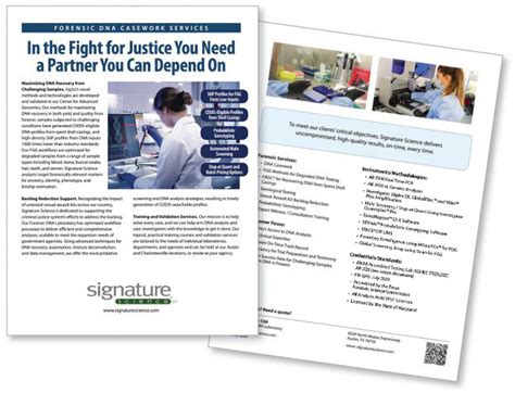 Forensic Dna At The Center For Advanced Genomics® Signature Science