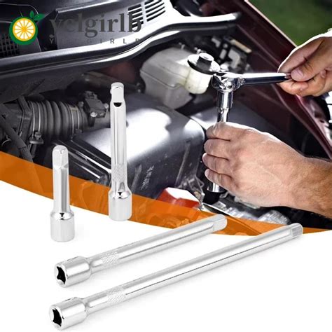 เยลเกิร์ลบี 4ชิ้น เซ็ตซ็อกเก็ตขยายบาร์ 1 4 เหล็กประแจวงล้อ ปรับ50 100 150มิลลิเมตรแขนขยายก้าน