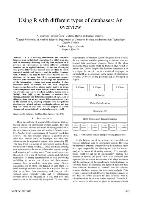 Pdf Using R With Different Types Of Databases An Overview