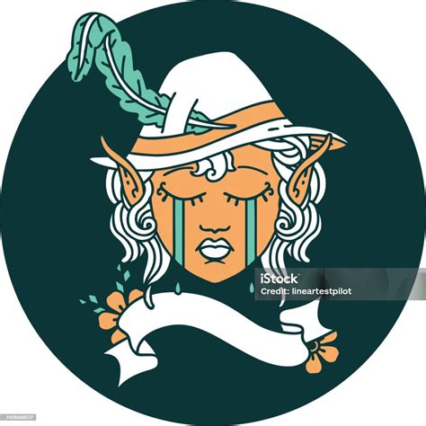 울고 있는 엘븐 바드 캐릭터 아이콘 가수에 대한 스톡 벡터 아트 및 기타 이미지 가수 깃털 꼬마 요정 Istock