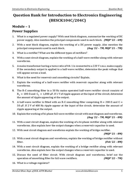 Introduction Electronics Tele Vtu23 Pdf Rectifier Operational Amplifier